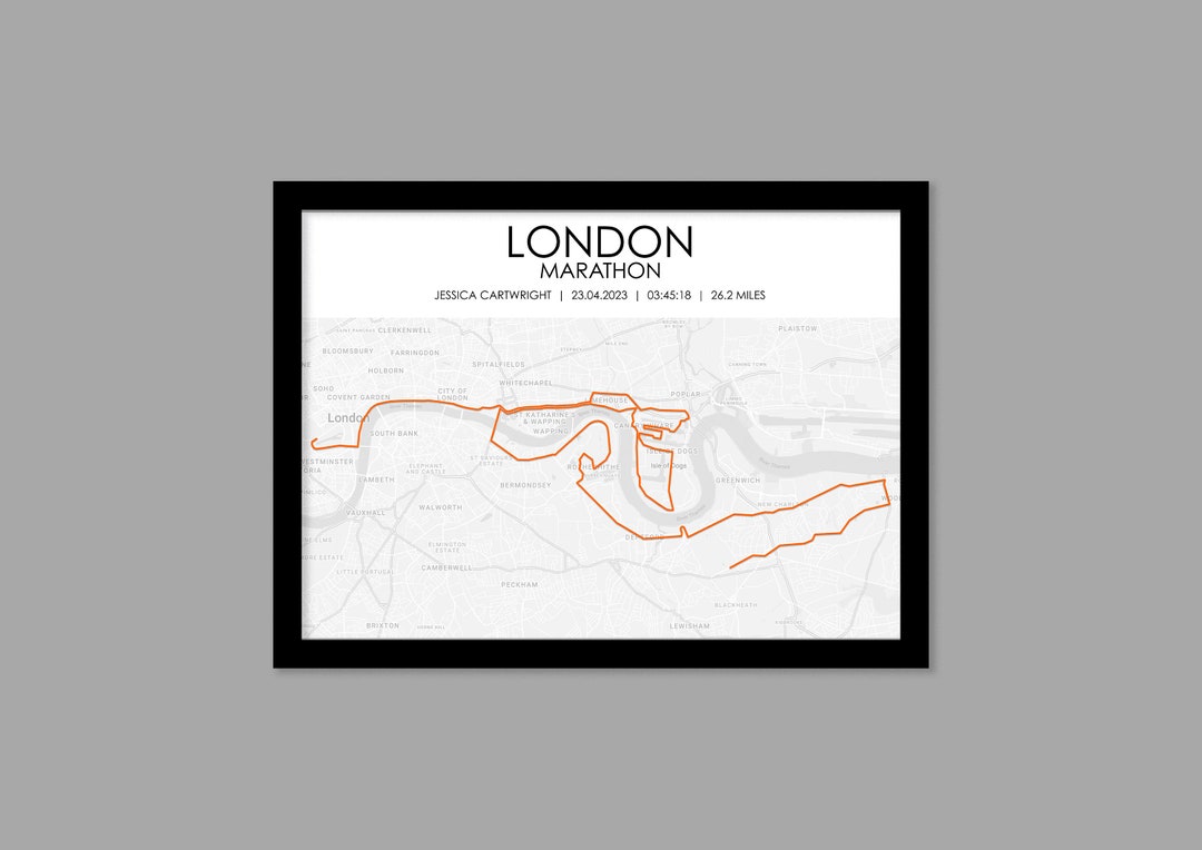 Personalised Print Gifts for Runners | Custom Marathon Route Map Print ...