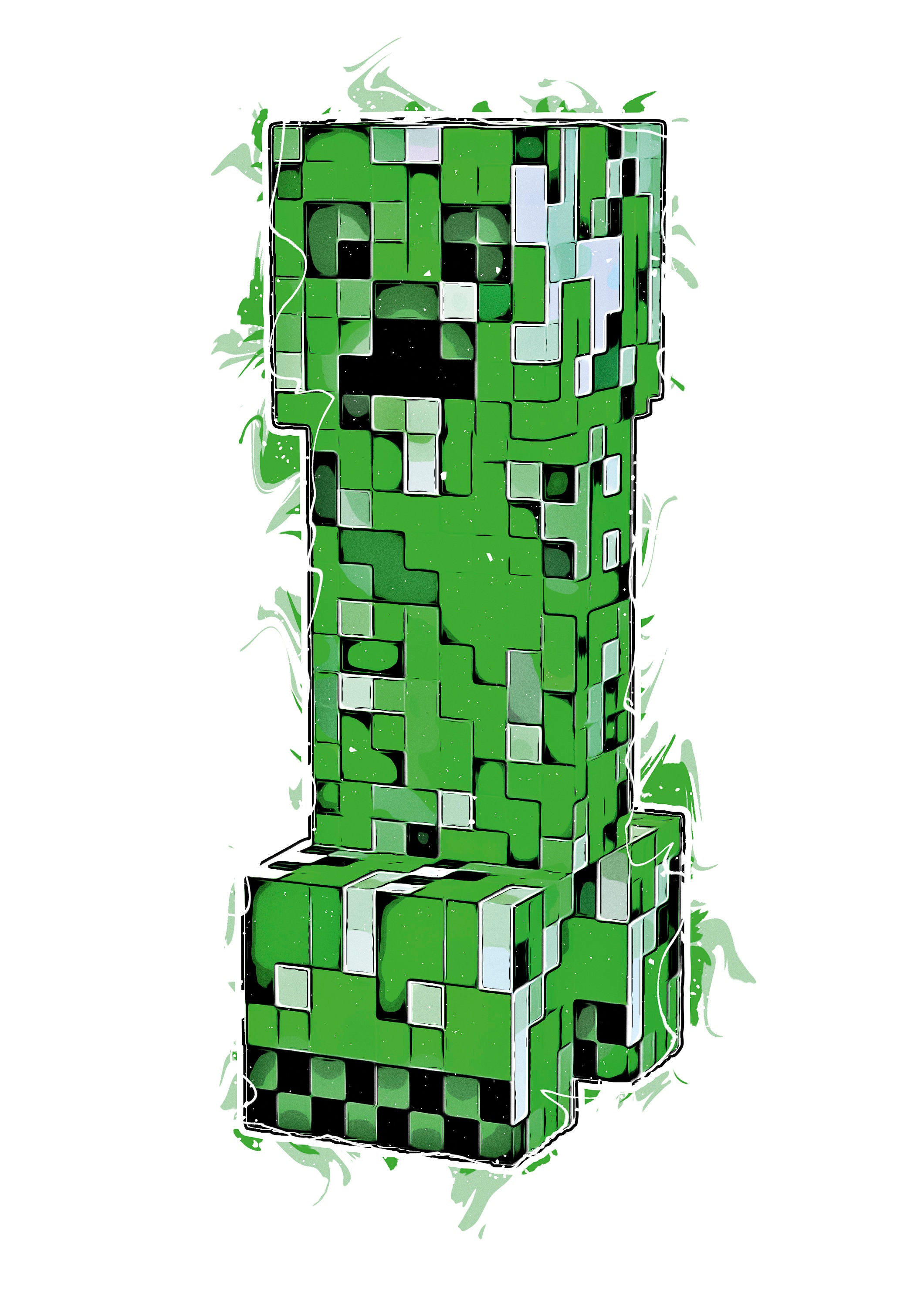 Cartoon Creeper Creeper Kunstwerk Digital Artwork Print | Etsy