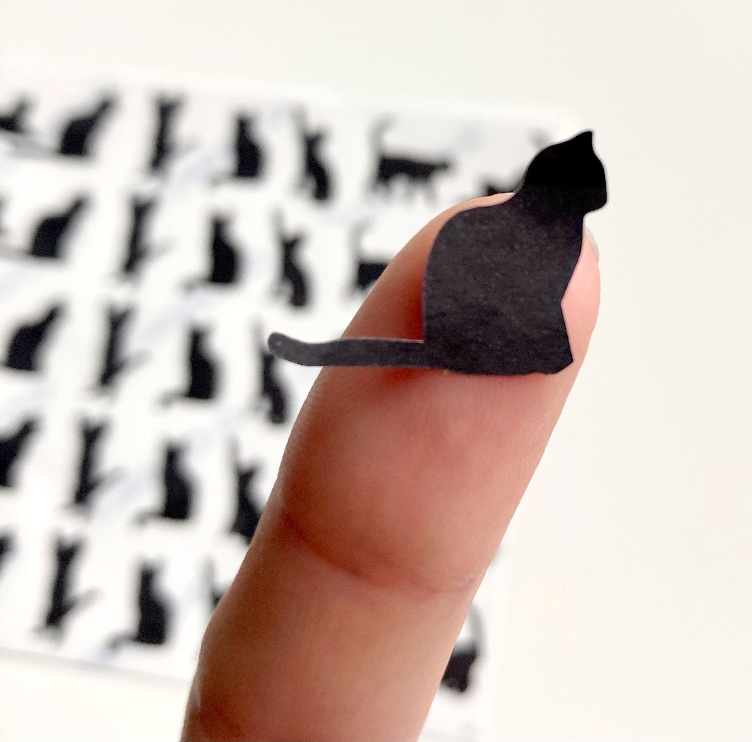 Cute Tiny Cat Vinyl Stickers | Cat Lover Gift | Black Cat Sticker Sheet ...