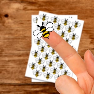MEDIUM SIZE Cute Tiny Bee Stickers | Bee Lover Gift | Bee Sticker Sheet ...