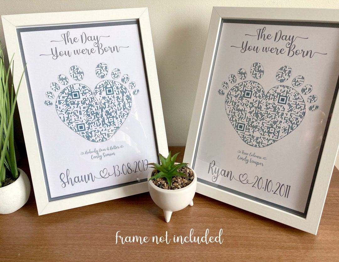 Custom Song Print Spotify QR Code Personalised Artwork First Dance Song ...