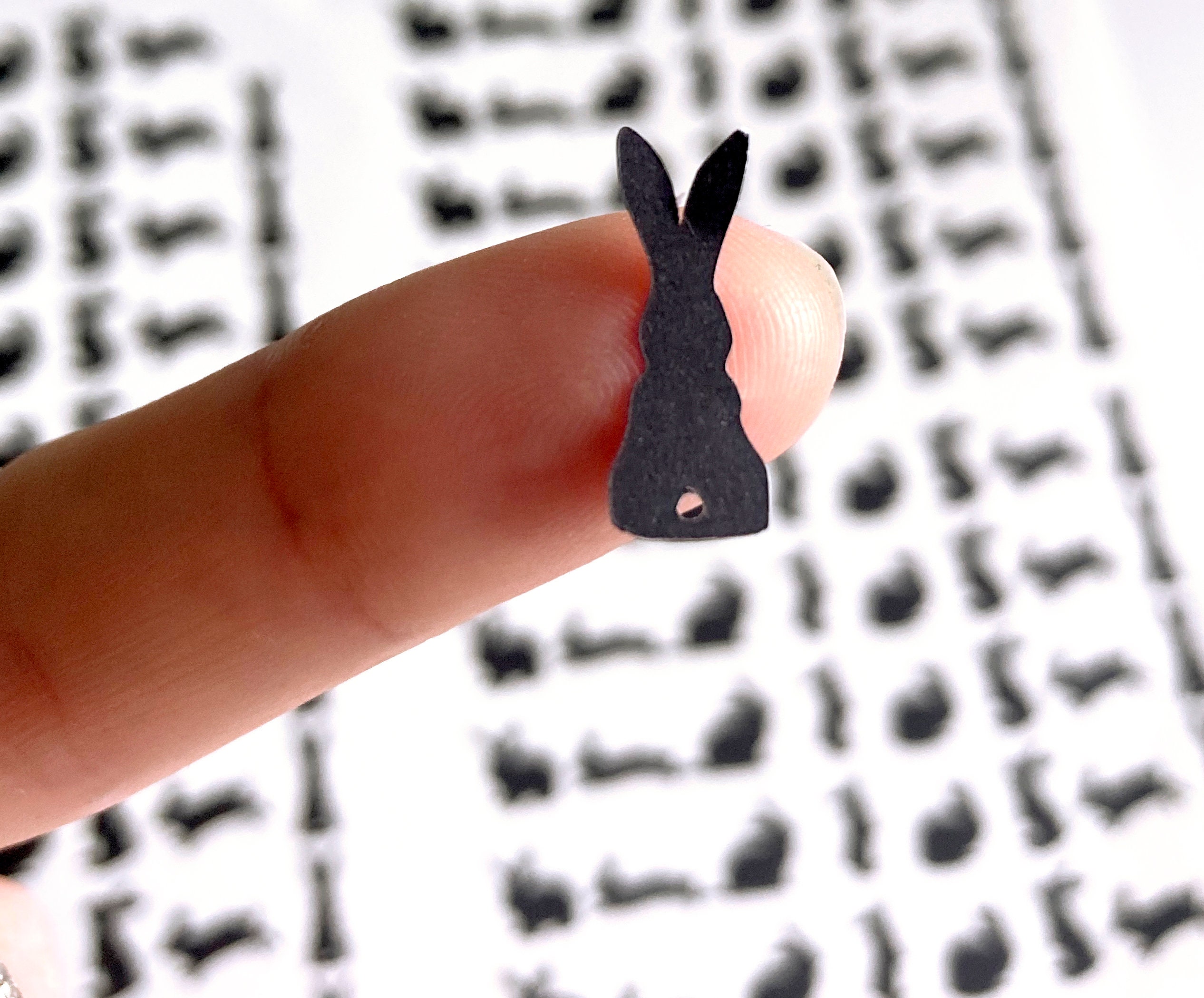 Cute Tiny Bunny Vinyl Stickers Rabbit Lover Gift Black - Etsy