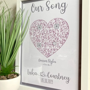 Custom Song Print Spotify QR Code Our Song Gift Personalised Artwork ...