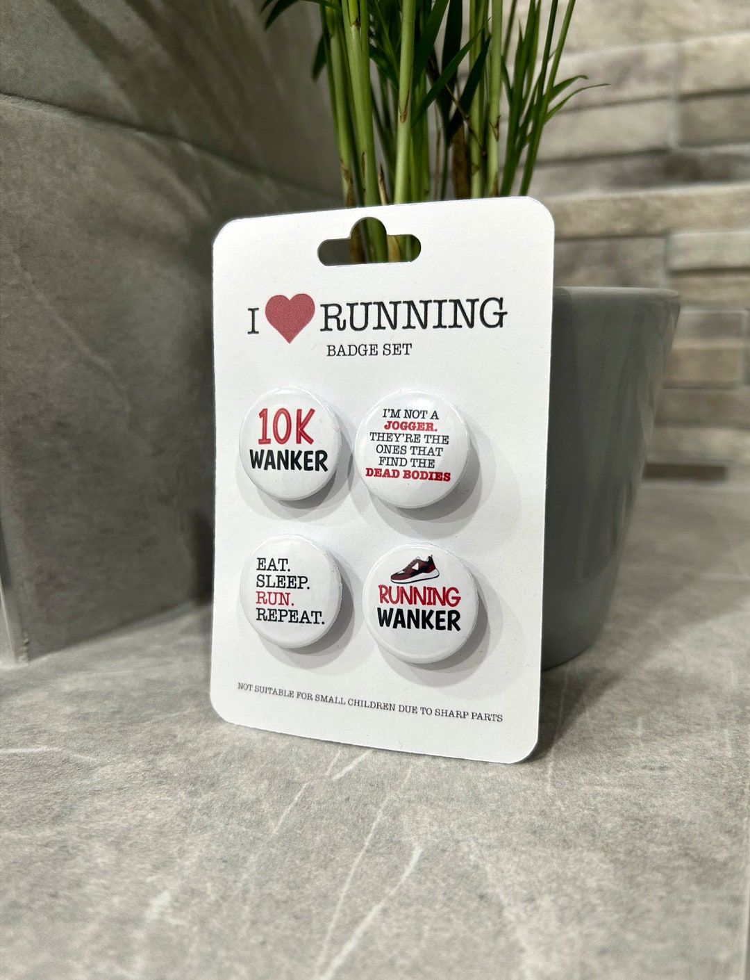 4 X Badges for Runners | Gift for Runners | Funny / Rude Badges | Don't ...
