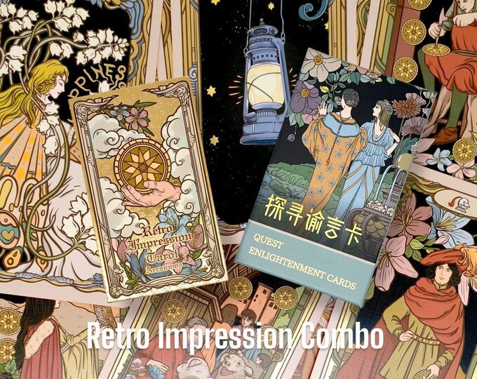 Retro Impression Tarot Oracle Combo Art Nouveau Spiritual Guide Tarot ...