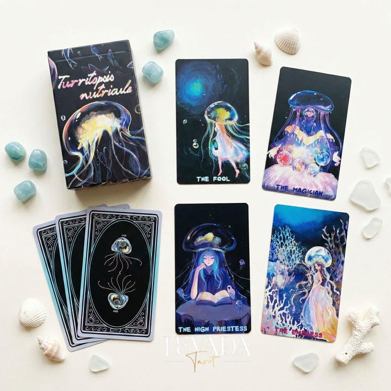 Immortal Jellyfish Tarot: Inner Child Healing Cards Whimsical Cartoon ...