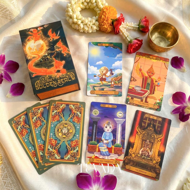 Journey to the Golden Realm Tarot: Myanmar Mythology Intuitive Healing ...
