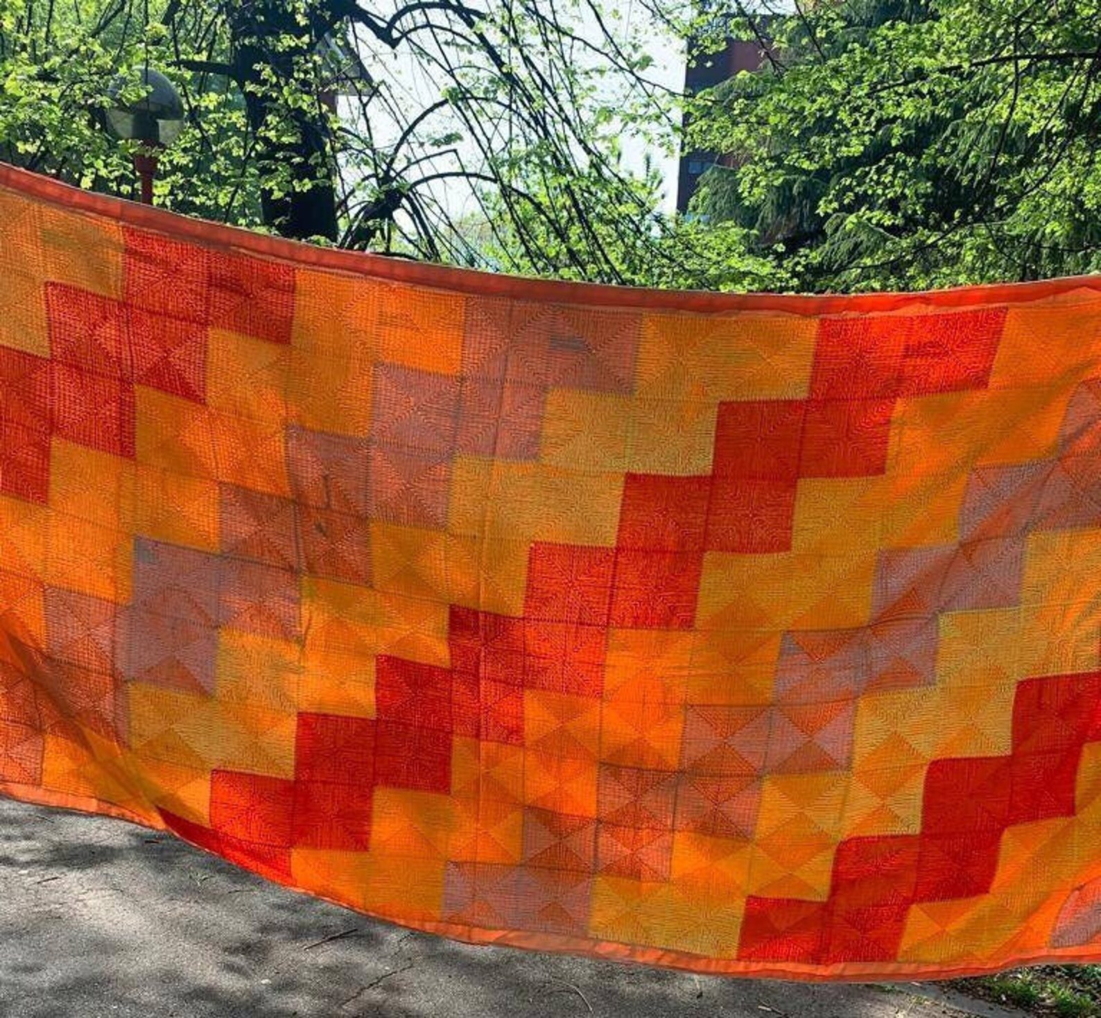 Phulkari From Punjab Handmade Elegant Orange Yellow Phulkari With Zari ...