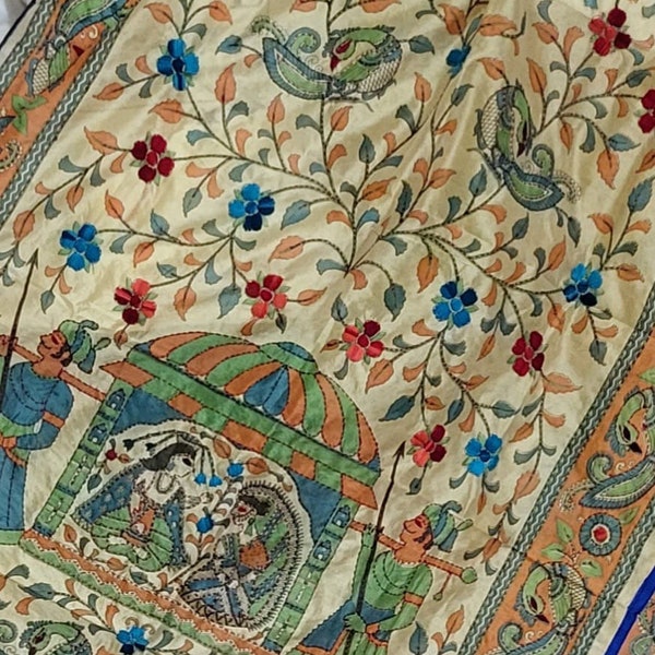 Hand Embroidered Scarf - Etsy