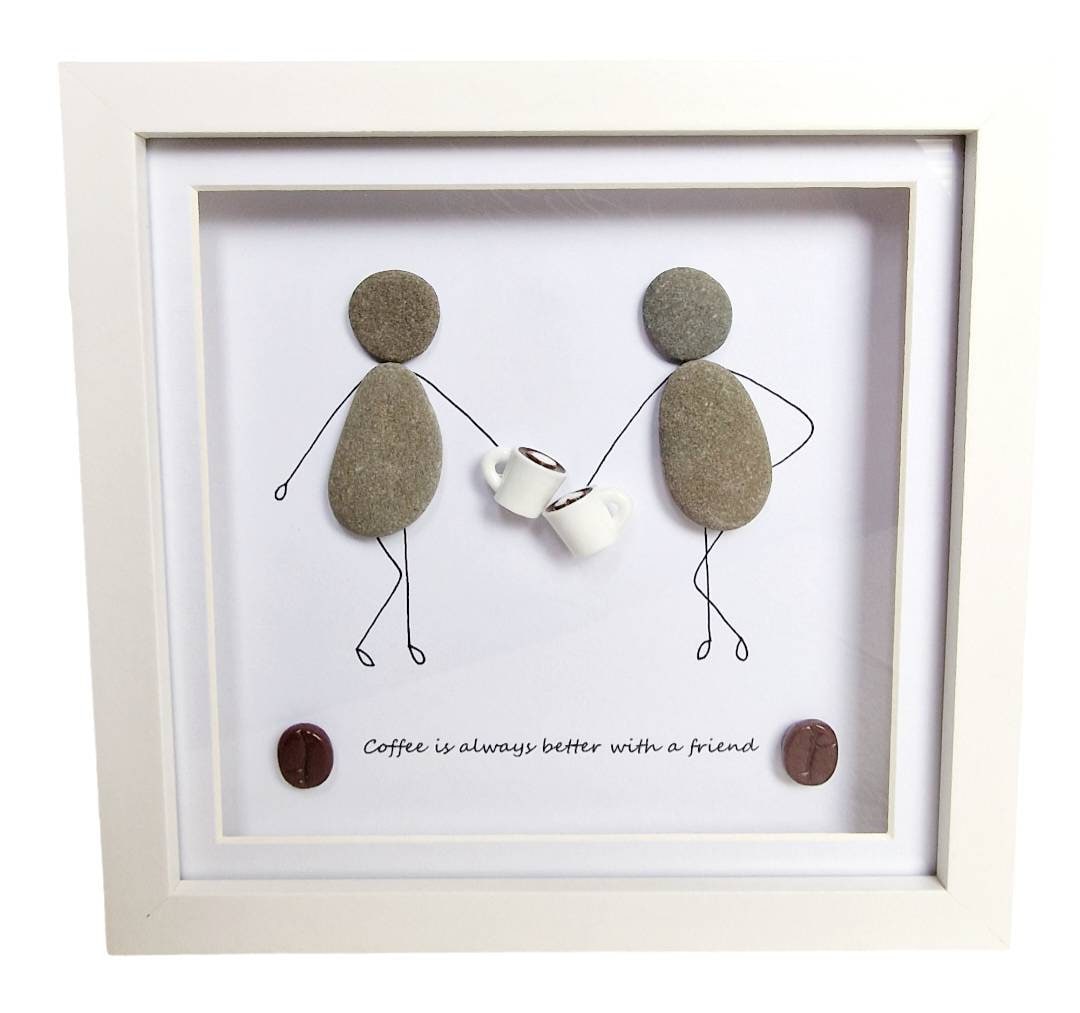 Pebble Art Friends. Box Frame Pebble Art Family Gift With - Etsy