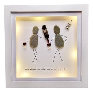 Pebble Art Family. Pebble Art Friends Gift. Box Frame Pebble Art With ...