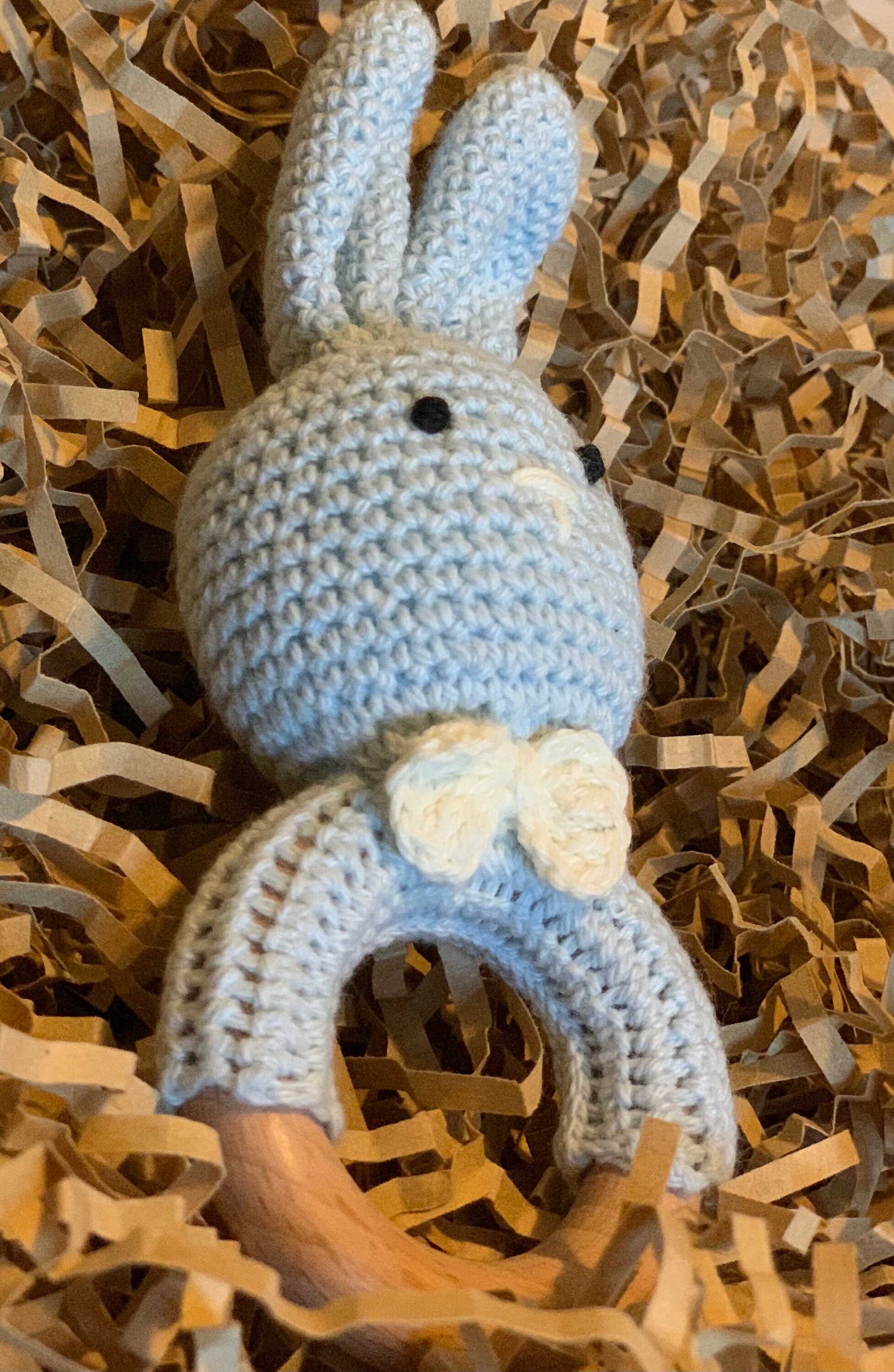 Bunny Crochet Rattle / Baby Rattle Toy/ Gift for Baby/ Wood Rattle Toy ...