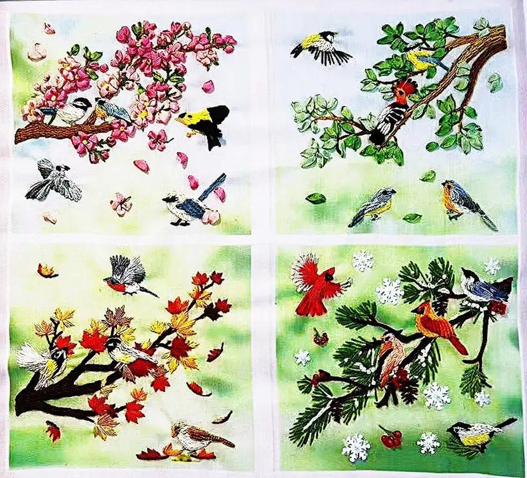 Four Seasons Silk Ribbon Kit for Beginner With Tutorial Video ...