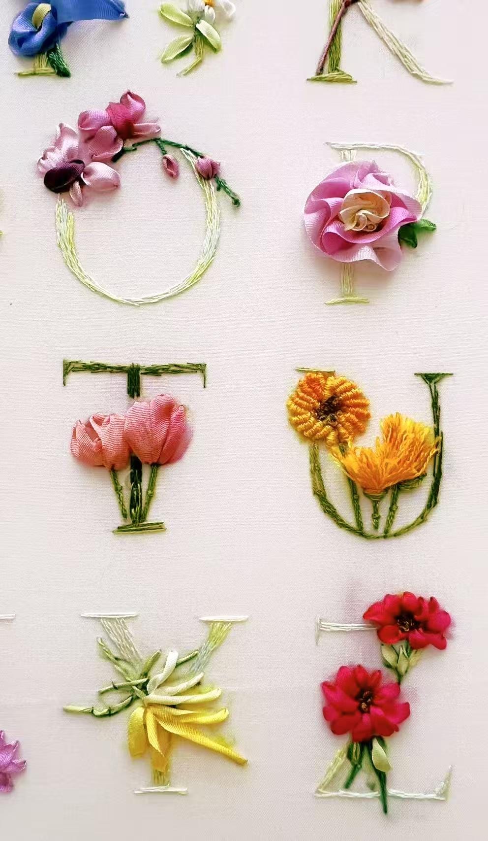 Floral Alphabet Silk Ribbon Embroidery Kit: Beginner DIY (tutorial ...