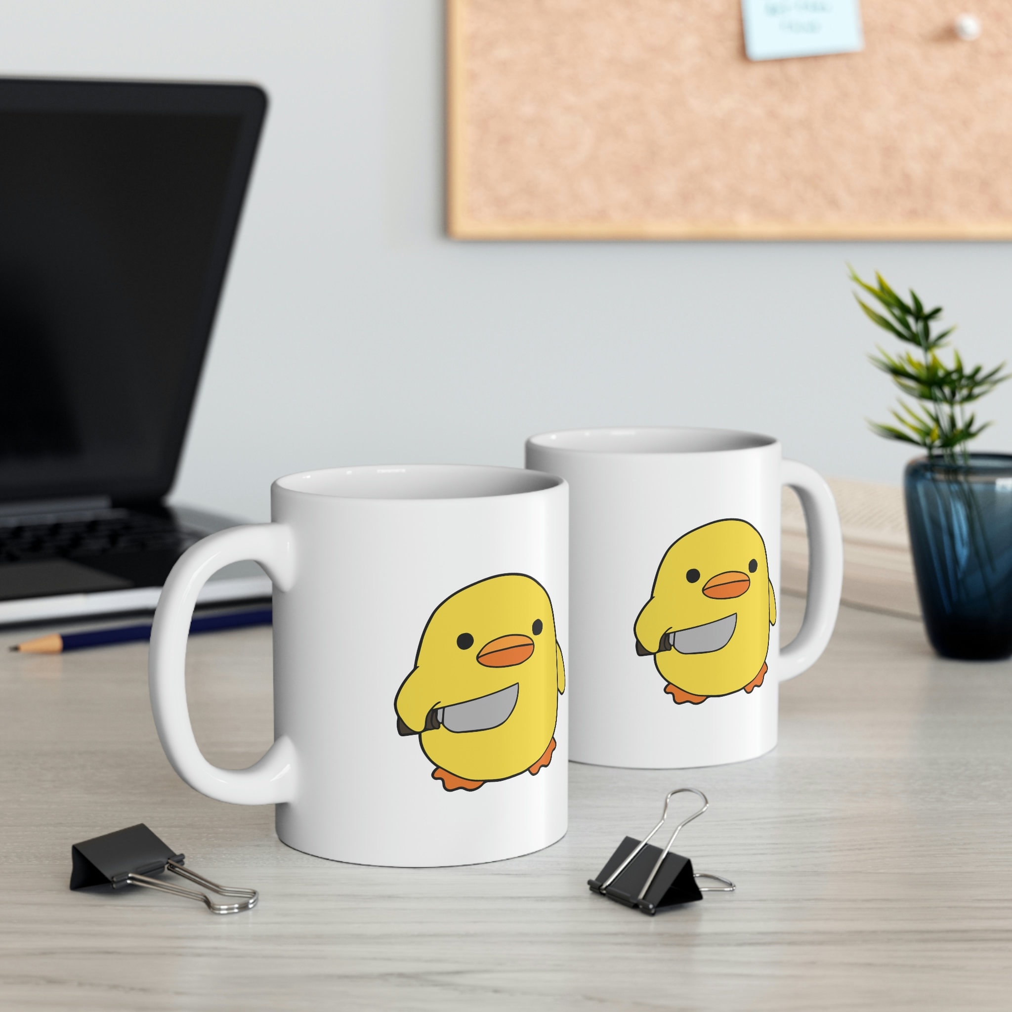 Duck Chick Knife Meme Mug - Funny Memes Mug - Kawaii Meme - Etsy