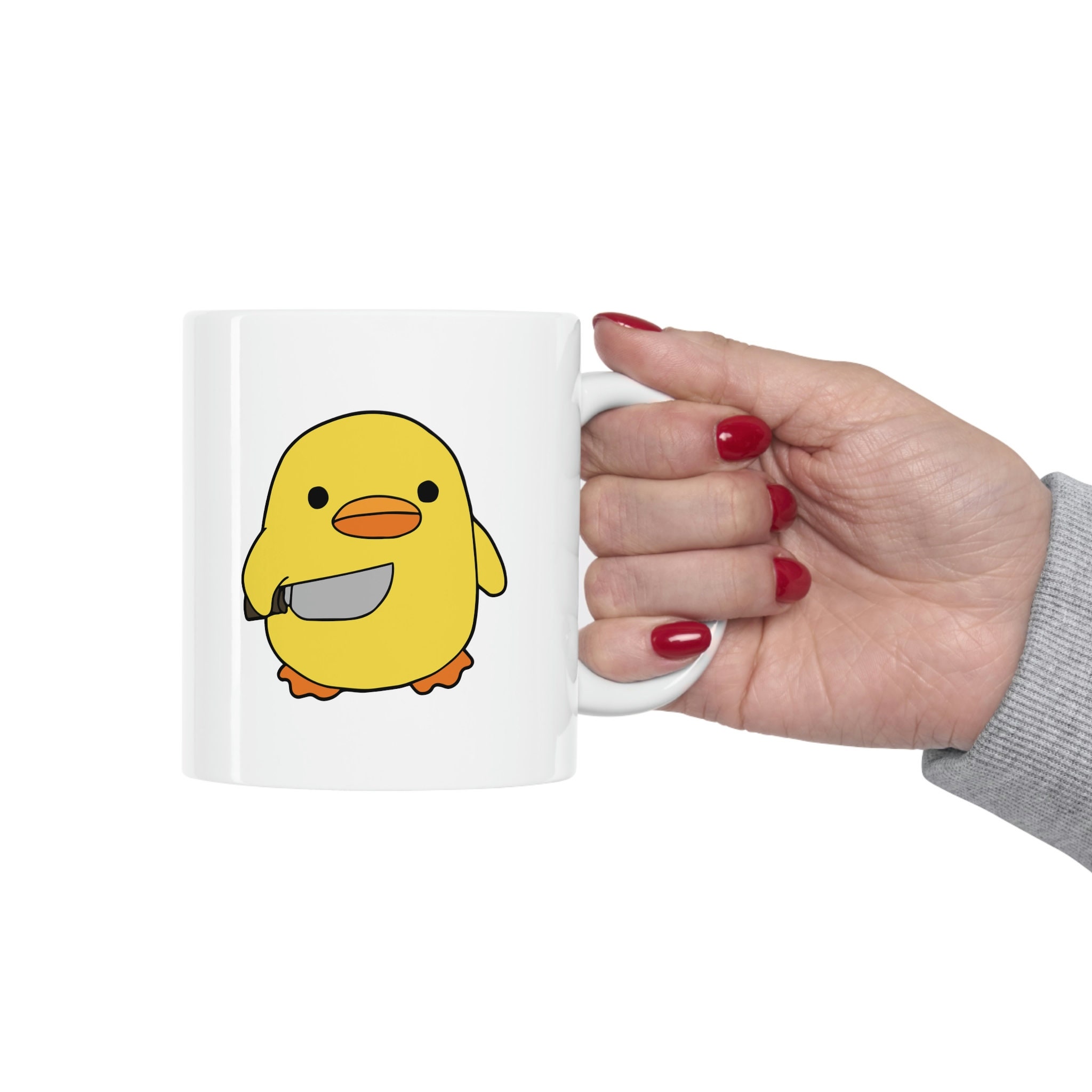 Duck Chick Knife Meme Mug - Funny Memes Mug - Kawaii Meme - Etsy