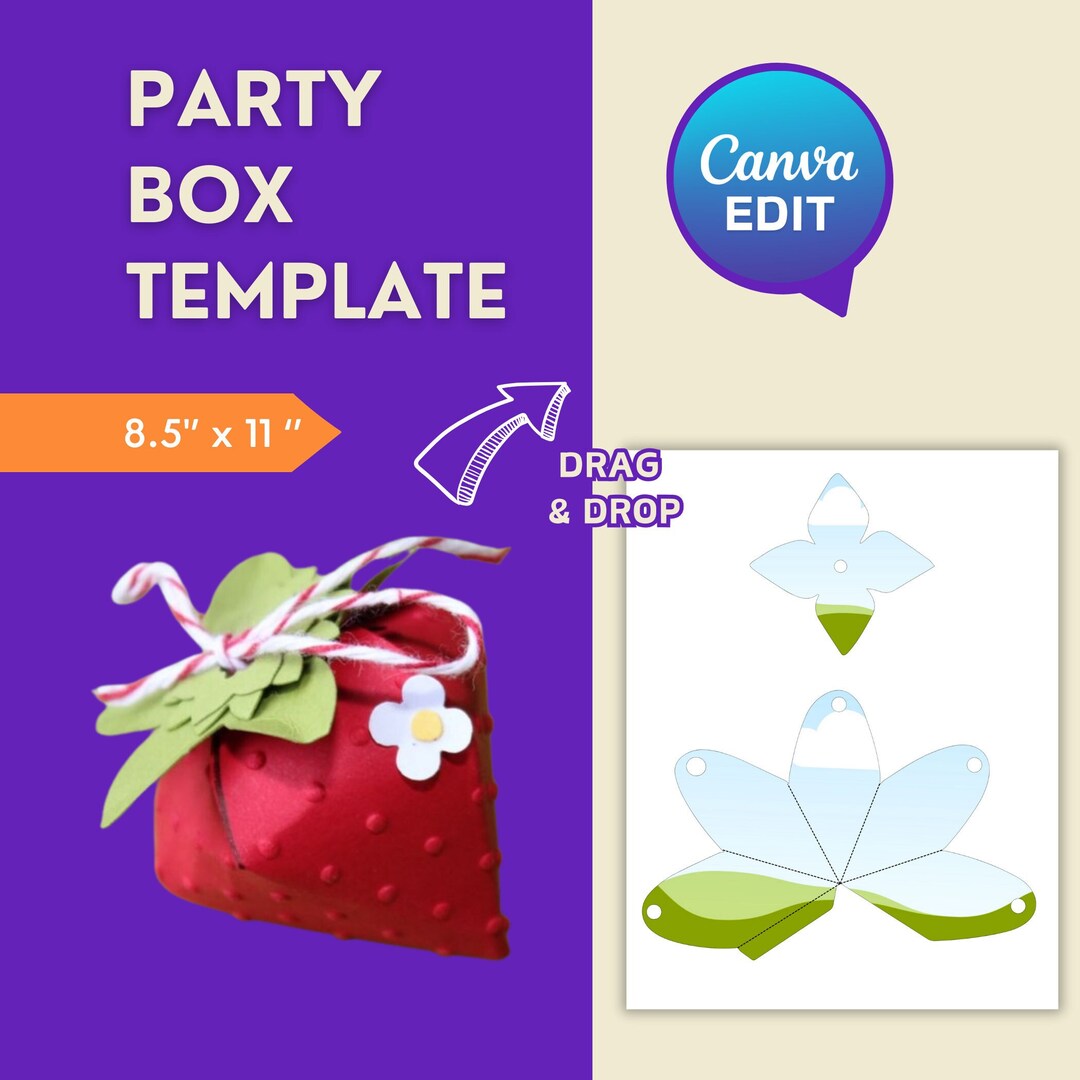 Candy Box Template Strawberry Box Template Gift Box, Candy Gift Box ...