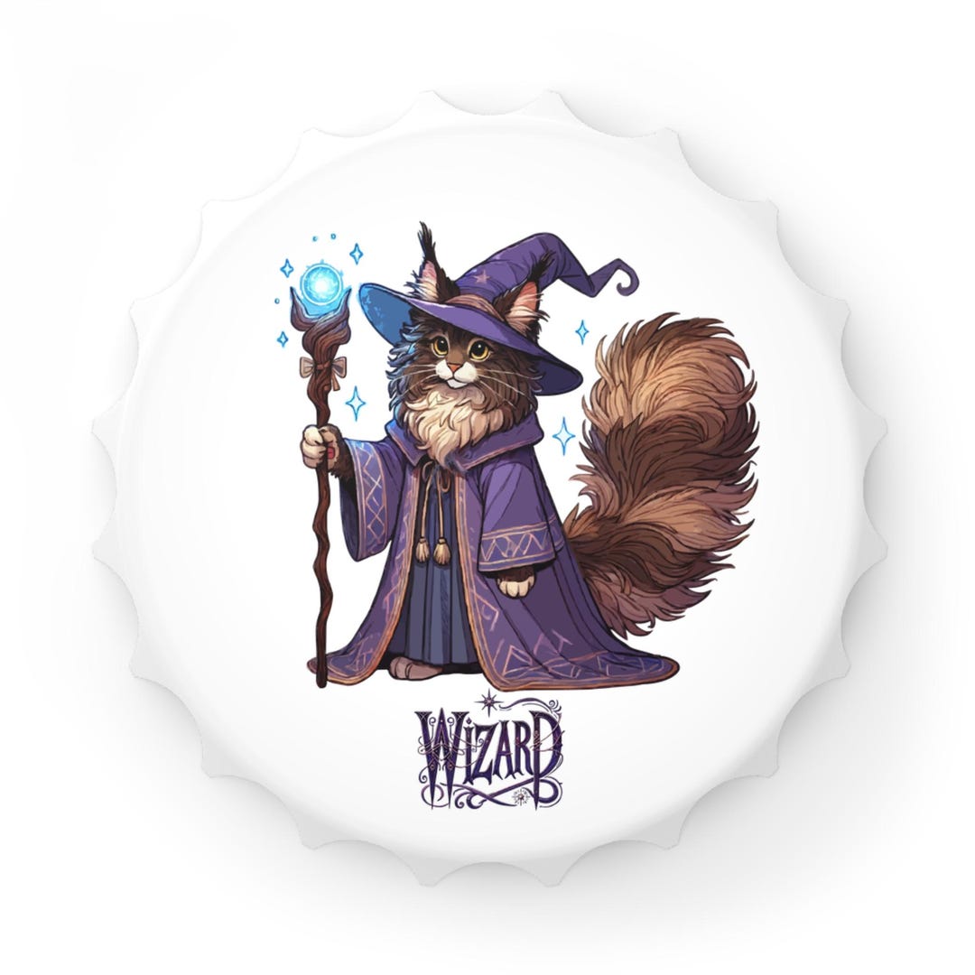 Dnd Wizard Cat Bottle Opener, Unique Barware Gift for Cat Lovers ...