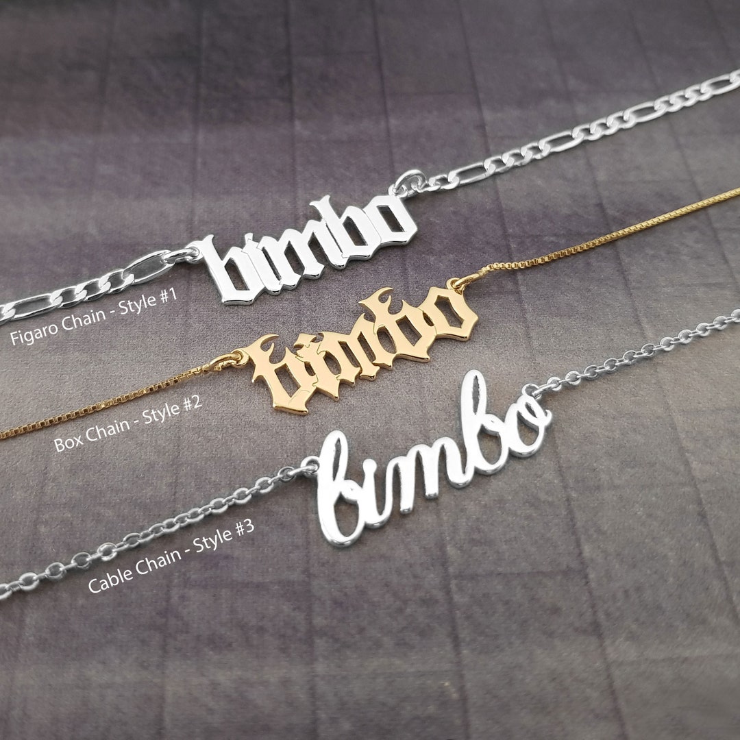 Bimbo Necklace, Bimbo Name Necklace, Bimbo Y2k, Bimbo Aesthetic, Custom ...
