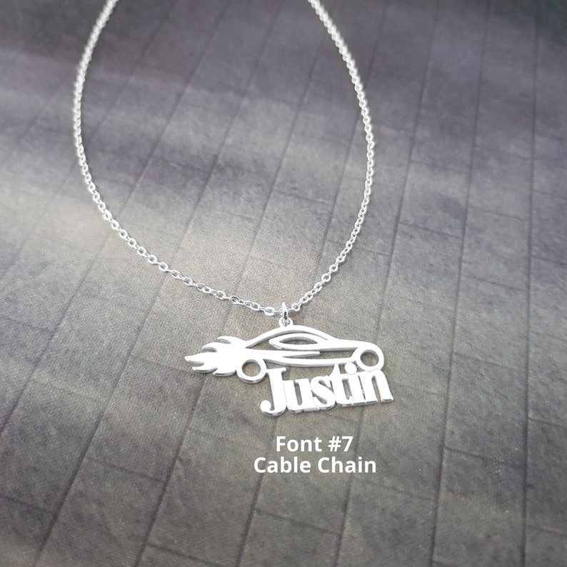 Race Car Necklace Personalized Customized Gift for Car Lover - Etsy