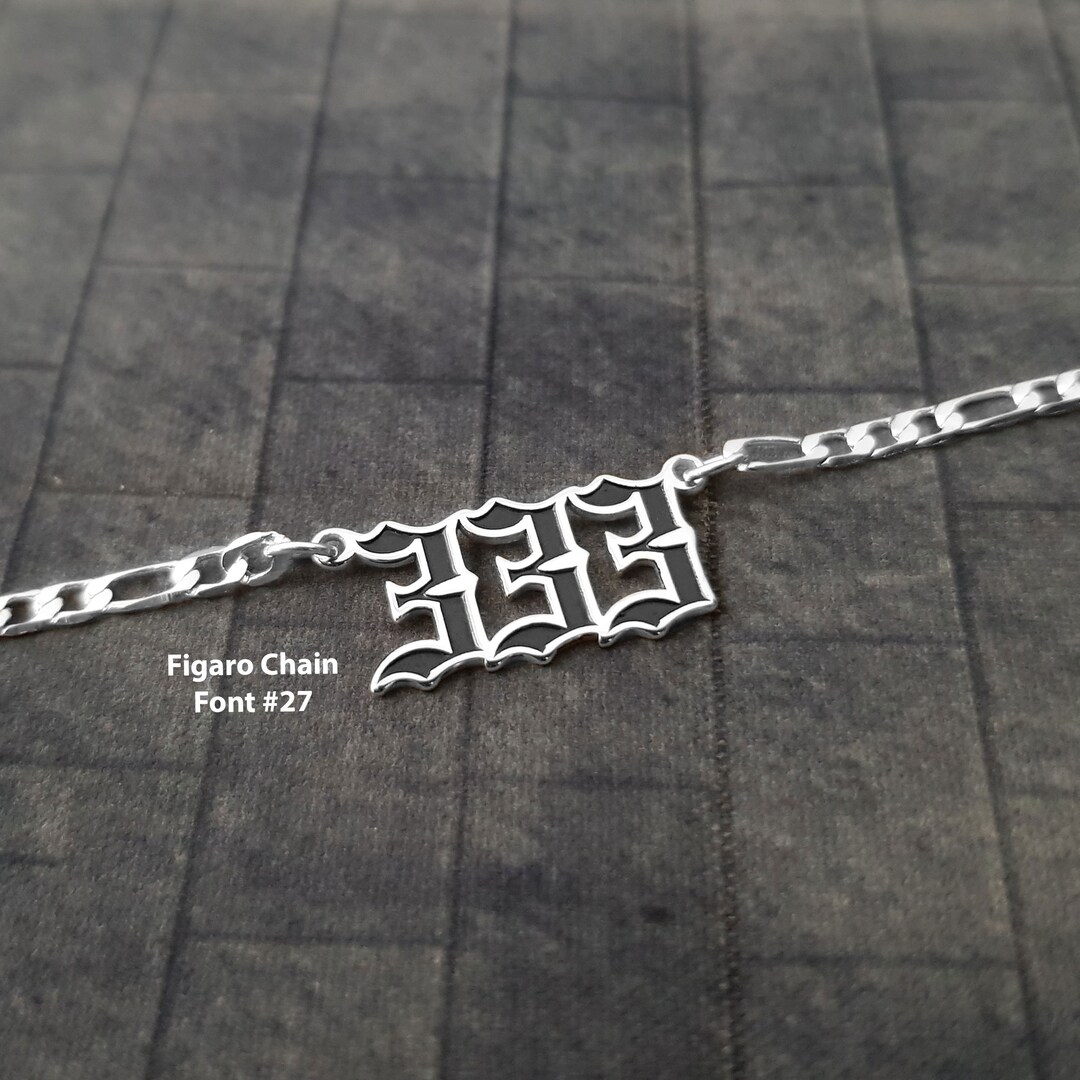 Angel Numbers Necklace, Personalized Gothic Style Angel Number Pendant ...