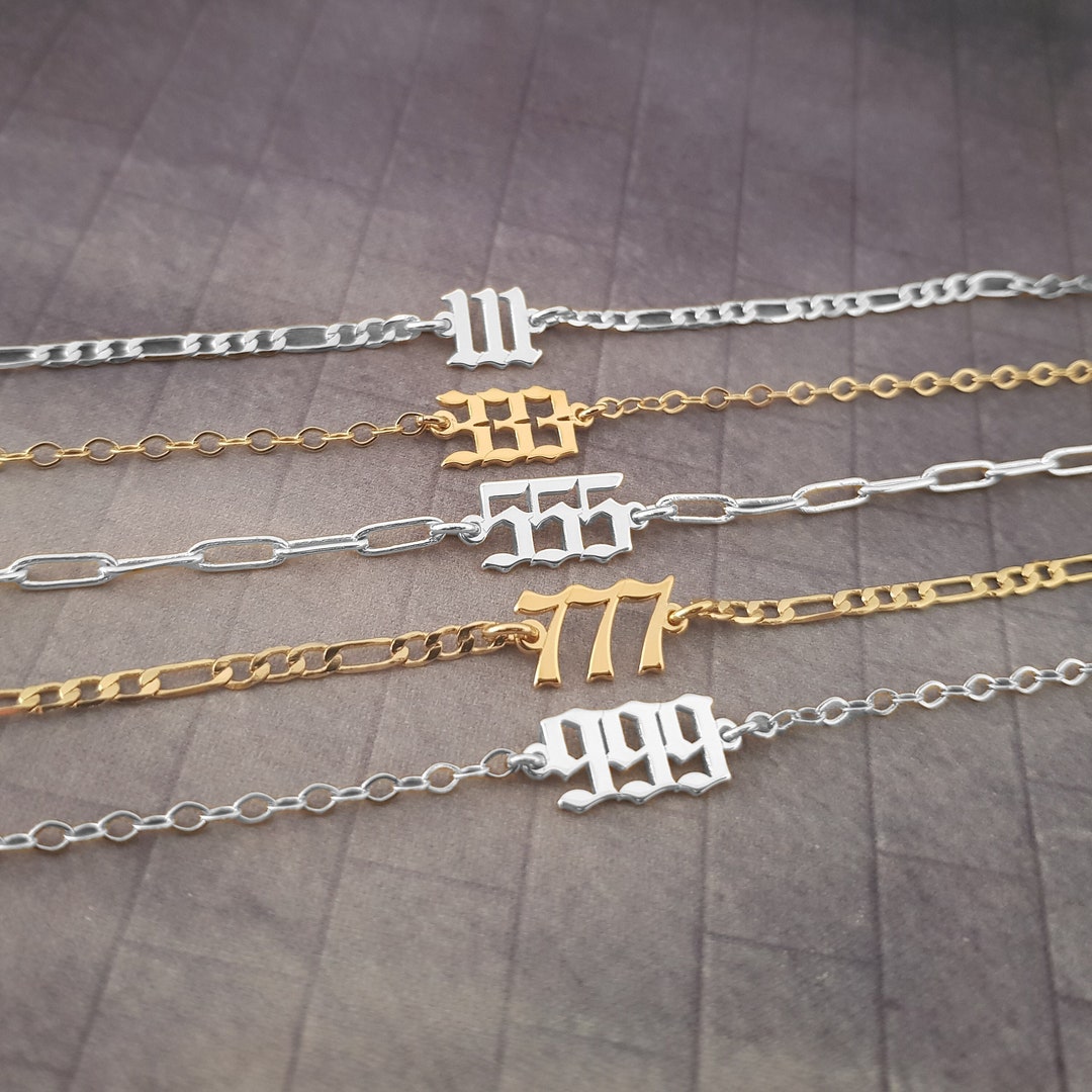 Dainty Angel Numbers Bracelet/anklet, Angel Numbers Pendant, Lucky ...
