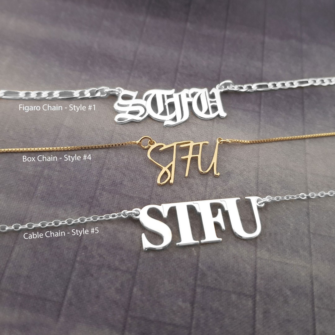 Stfu Necklace Shut The Fuck Up Necklace Stfu Pendant Stfu Name