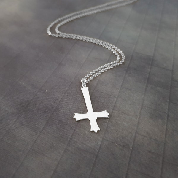 Inverted Cross Necklace - Etsy