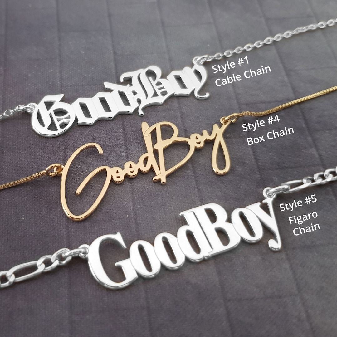 Good Boy Necklace, Bad Boy Name Necklace, Good Boy Pendant, Gay ...