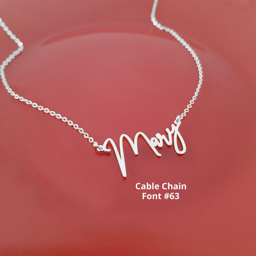 Dainty Script Name Necklace In Sterling Silver Gold Name Necklace
