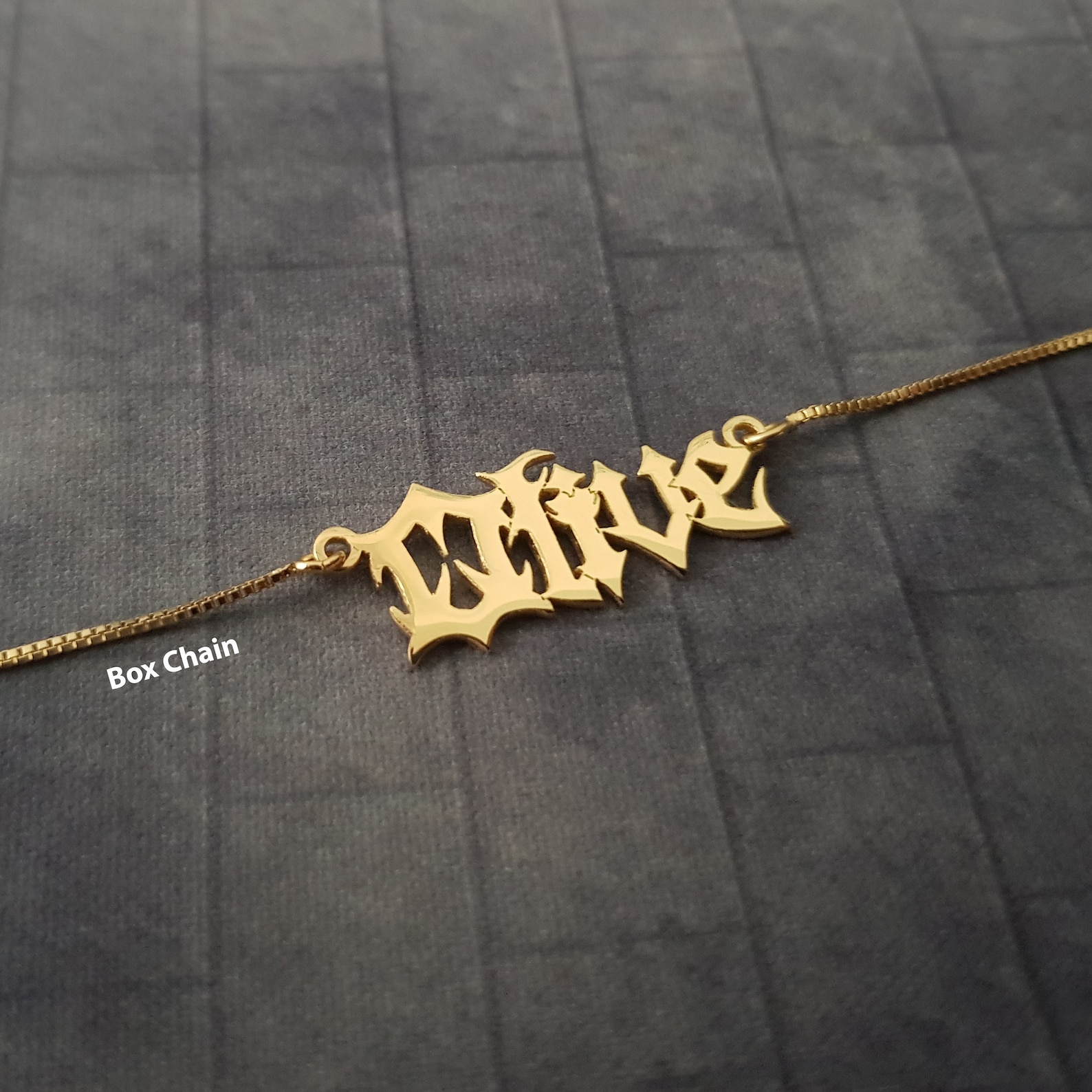 Gothic Nameplate Necklace Customized Old English Name Plate | Etsy