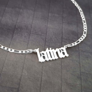 Latina Necklace, Latina Nameplate Necklace, Latina Old English Necklace ...