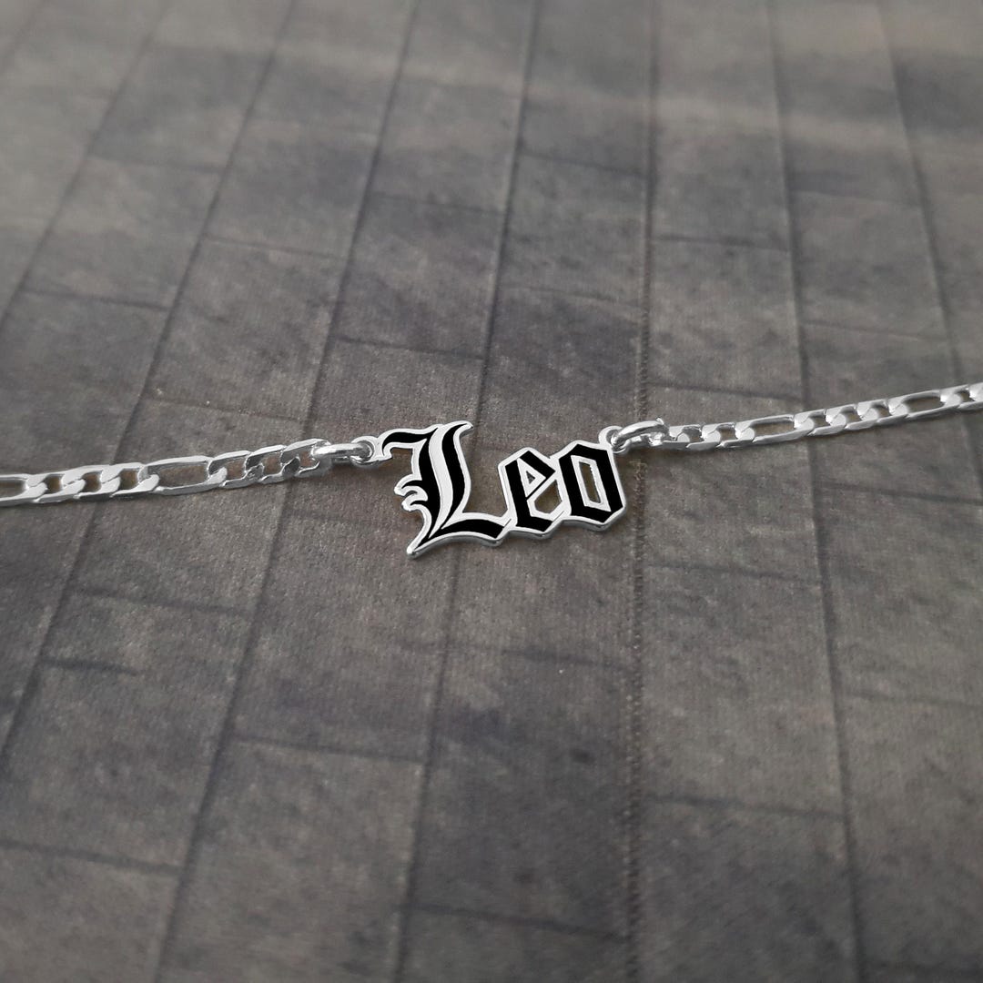 Leo Necklace, Gothic Zodiac Necklace, Old English Style Leo Necklace ...
