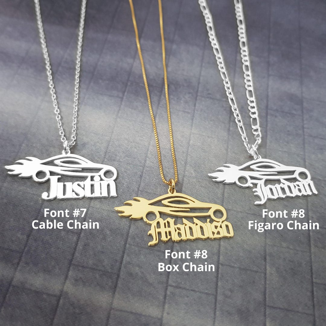 Race Car Necklace Personalized, Customized Gift for Car Lover, Car Guy ...