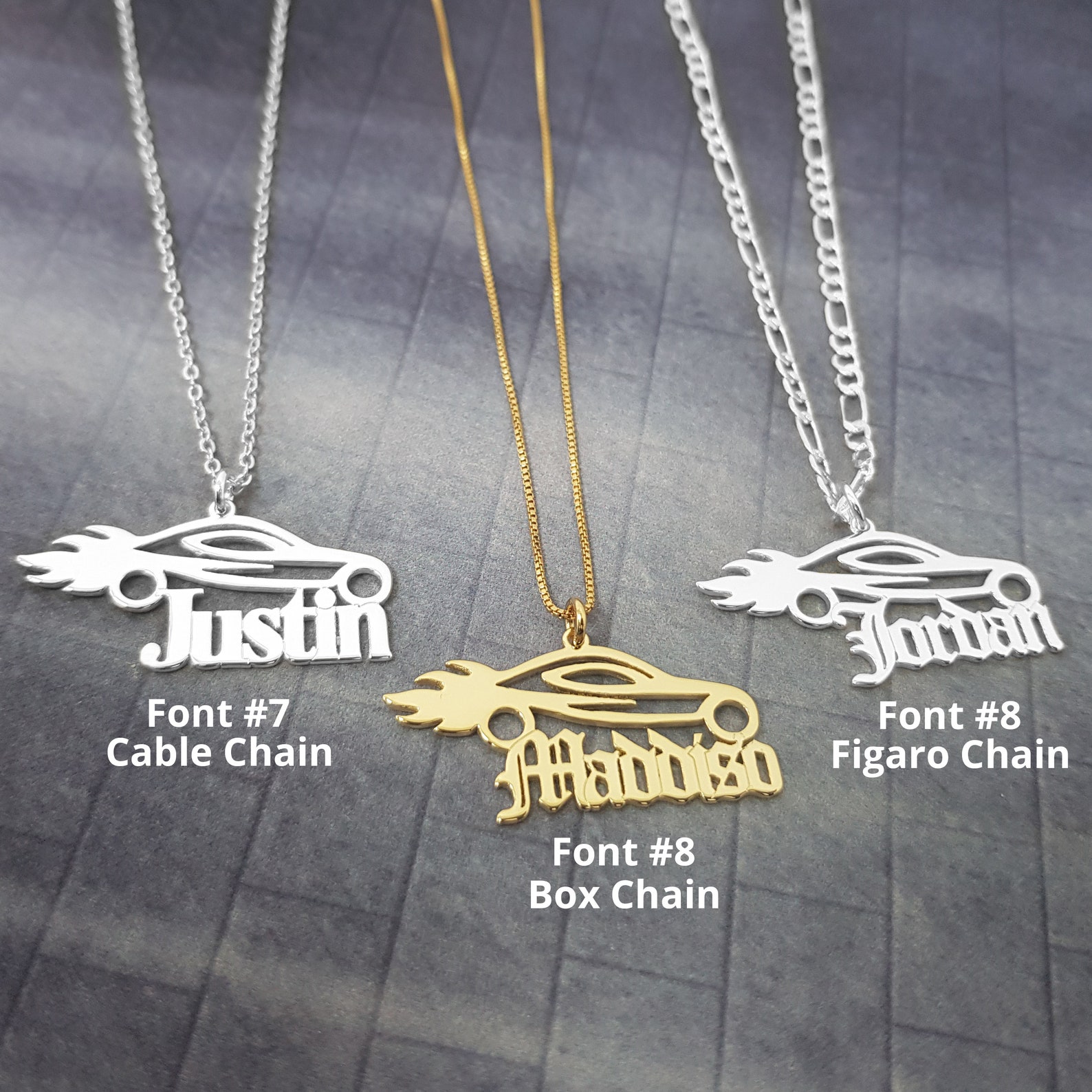 Race Car Necklace Personalized Customized Gift for Car Lover - Etsy