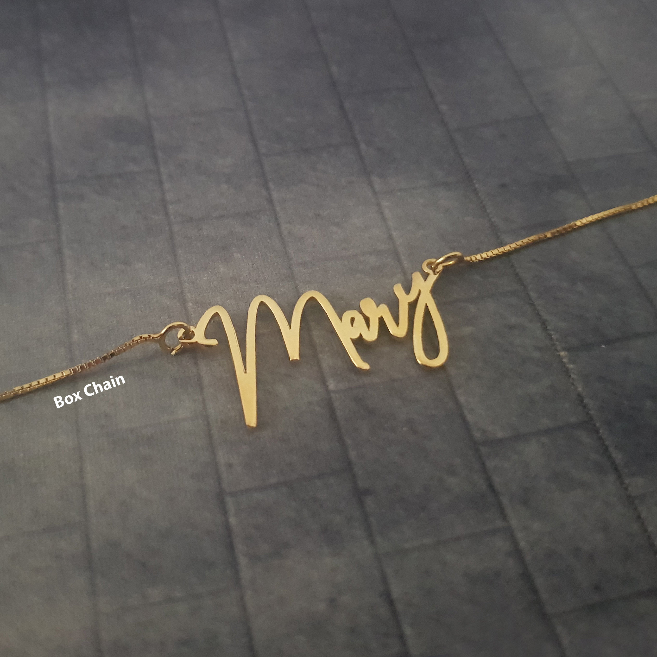 Cursive Name Necklace Personalized Nameplate Necklace Custom | Etsy