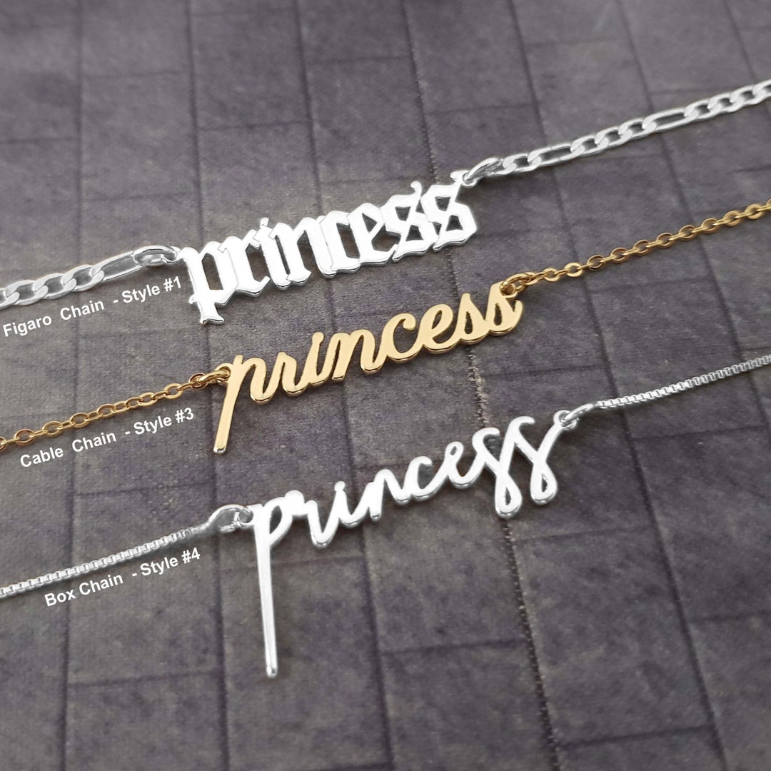 Princess Necklace, Princess Necklace Charm, Princess Necklace for ...