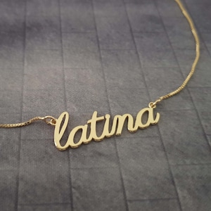 Latina Necklace, Latina Nameplate Necklace, Latina Old English Necklace ...