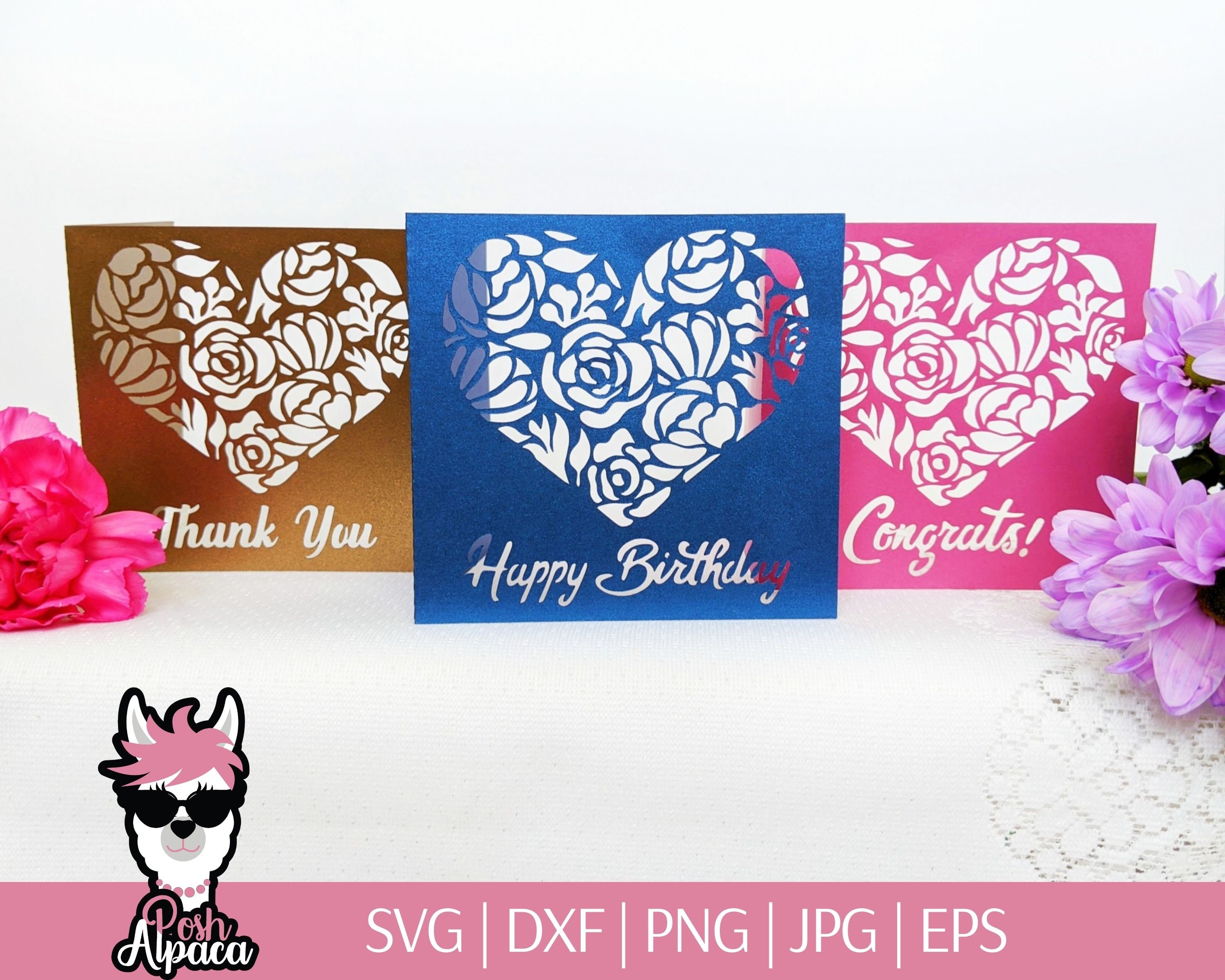 Card Svg Bundle Birthday Card Svg Files for Cricut Greeting - Etsy