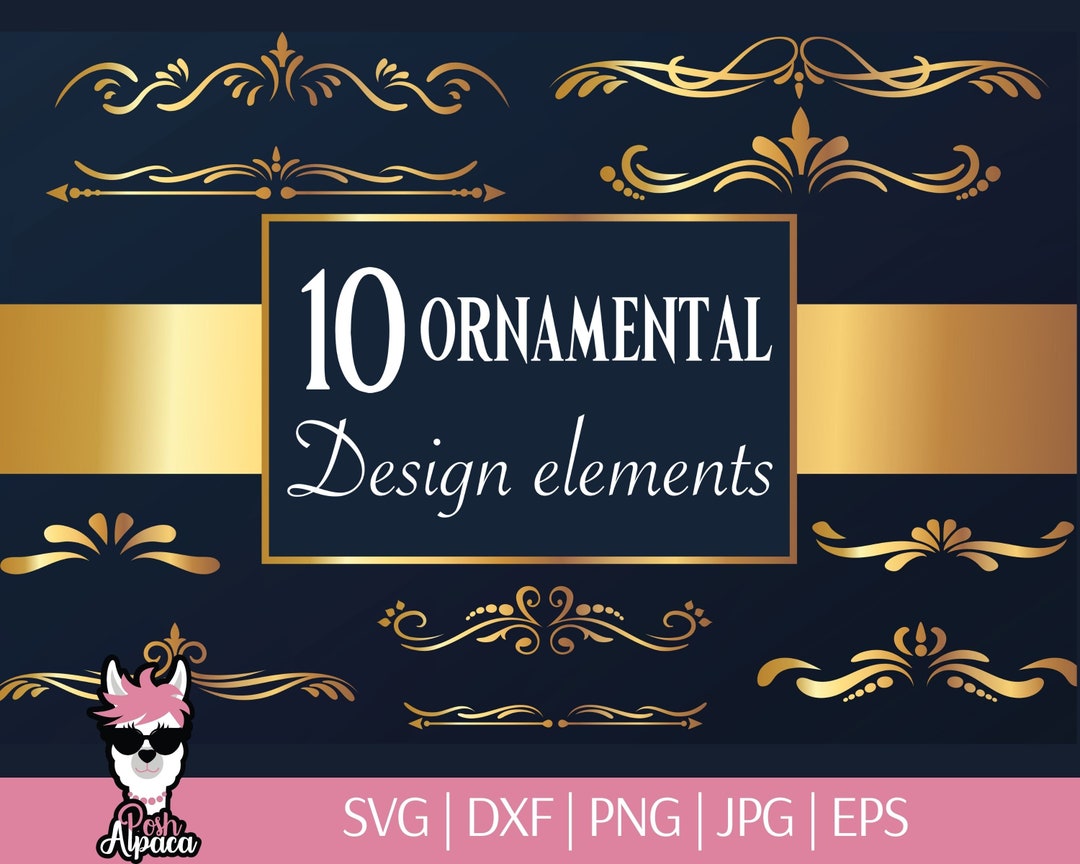 Gold Text Divider Svg Gold Swirl Svg Flourish Svg Files for - Etsy UK