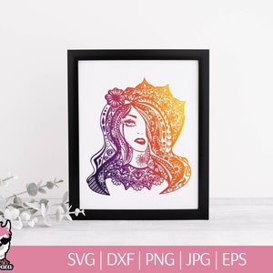 Girl Mandala Svg Zentangle Mandala SVG File for Cricut - Etsy