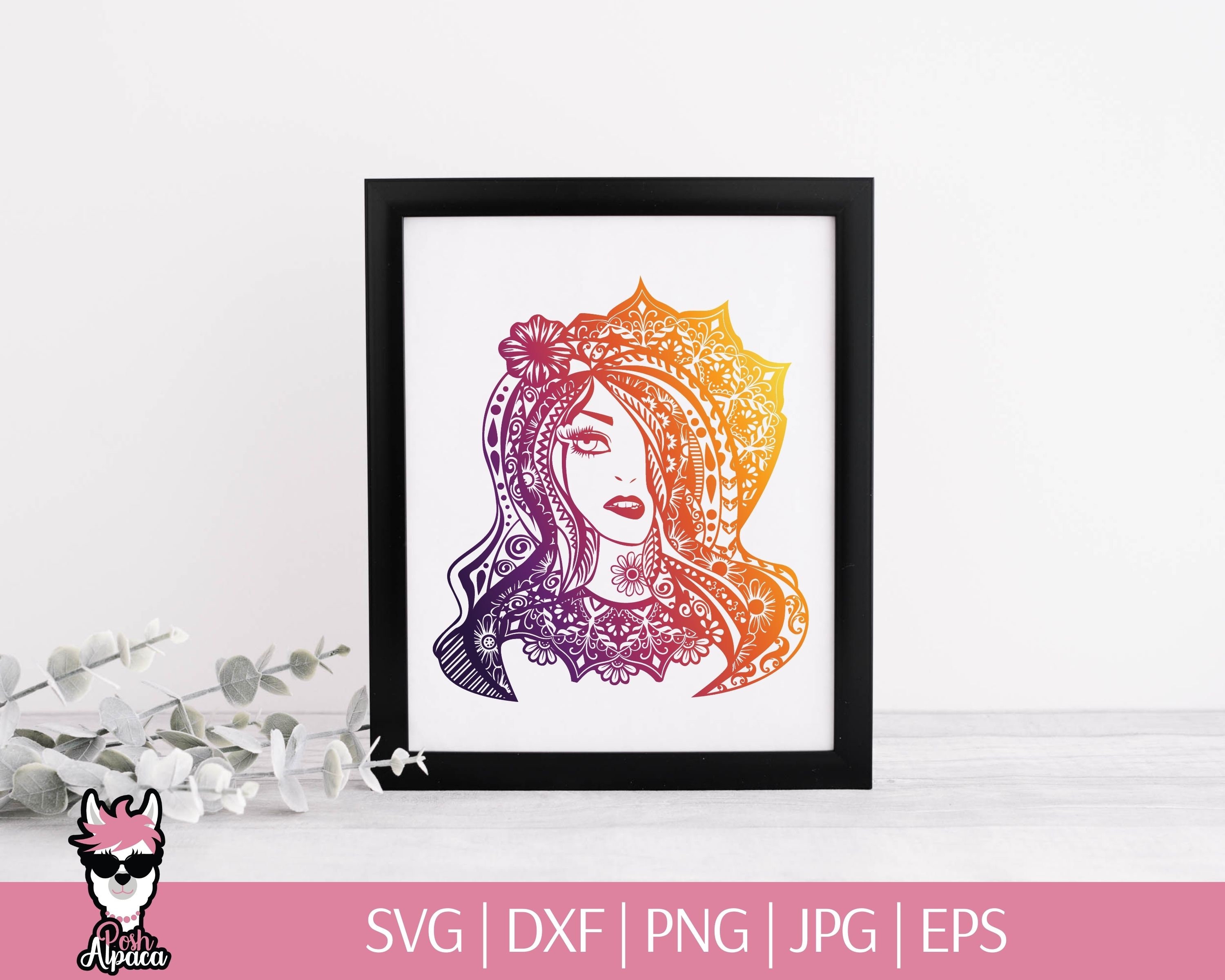 Girl Mandala Svg Zentangle Mandala SVG File for Cricut - Etsy