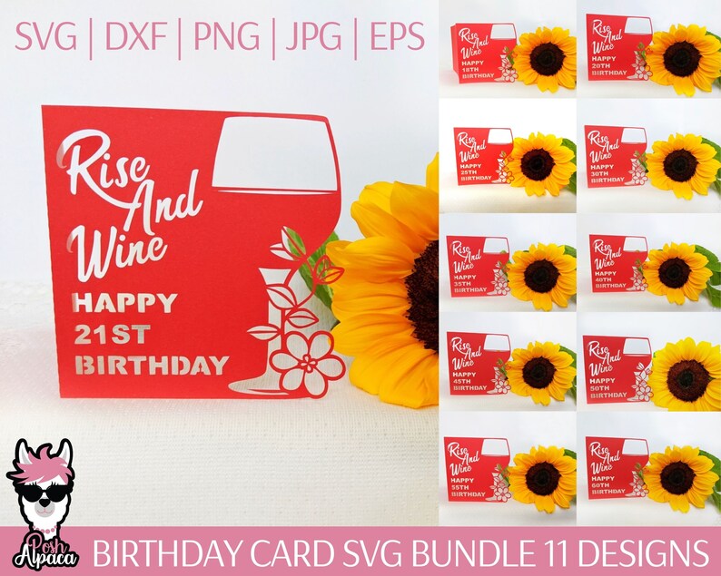 Birthday Card Svg Bundle Funny Birthday Card Svg Files for - Etsy