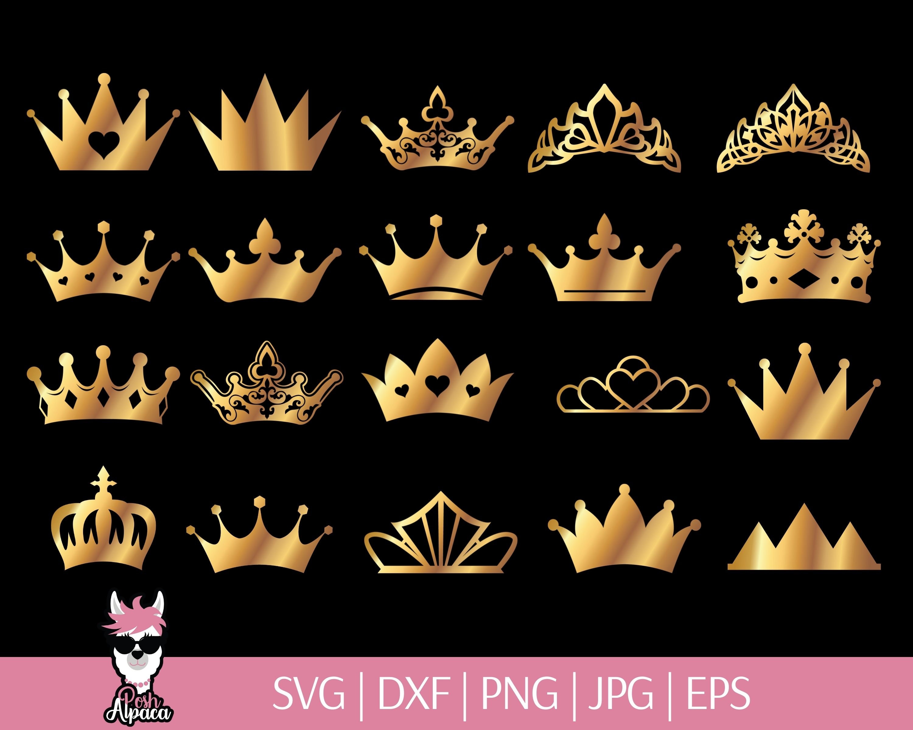 Crown Svg Bundle Gold Crown Svg Tiara Svg Queen Crown Svg Etsy Uk