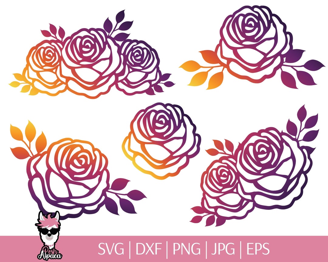 Rose Svg Bundle Flower Svg Files for Cricut Rose Png Roses - Etsy Hong Kong