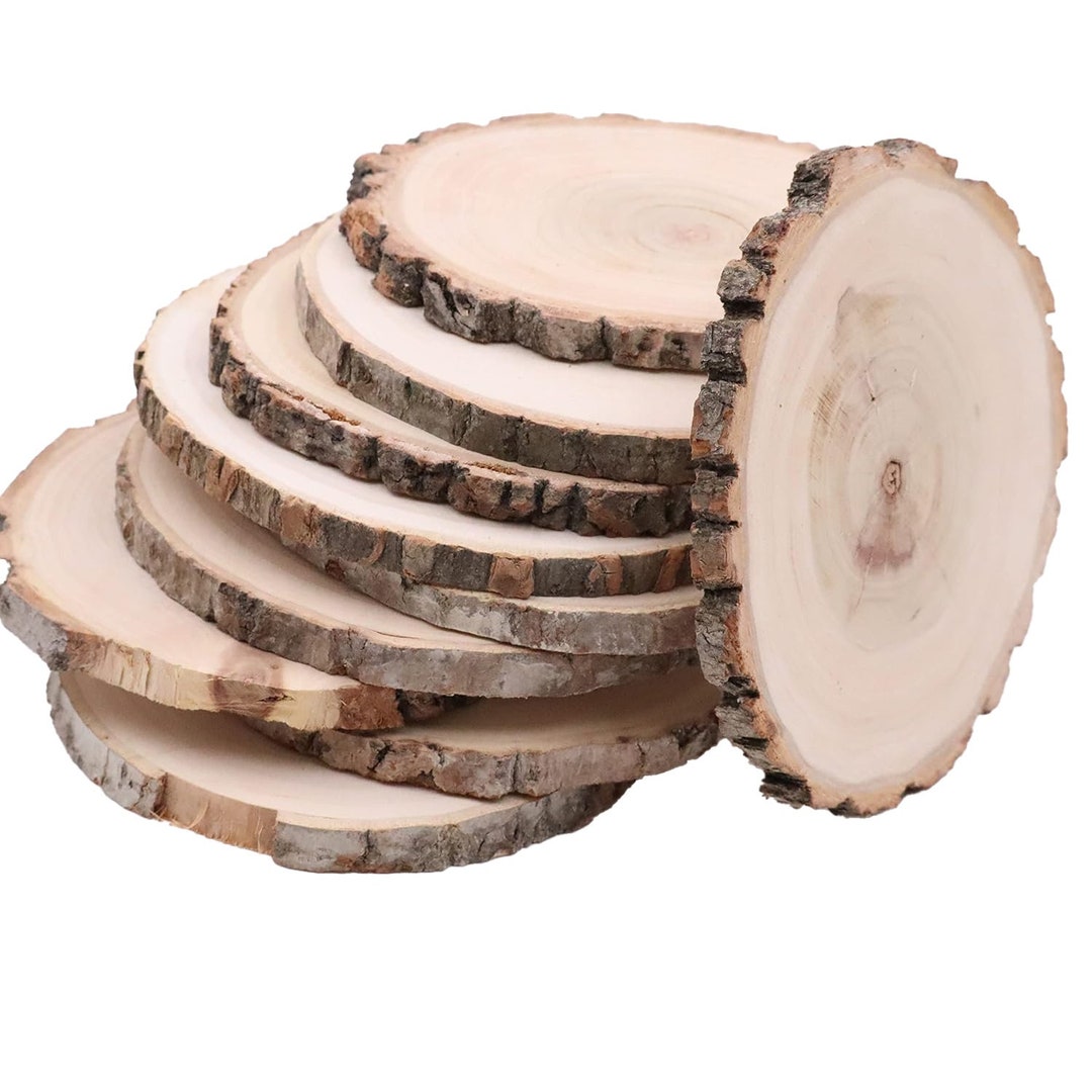Natural Wood Circles Pack of 10 Approximately 13cm to 16cm Diameter ...