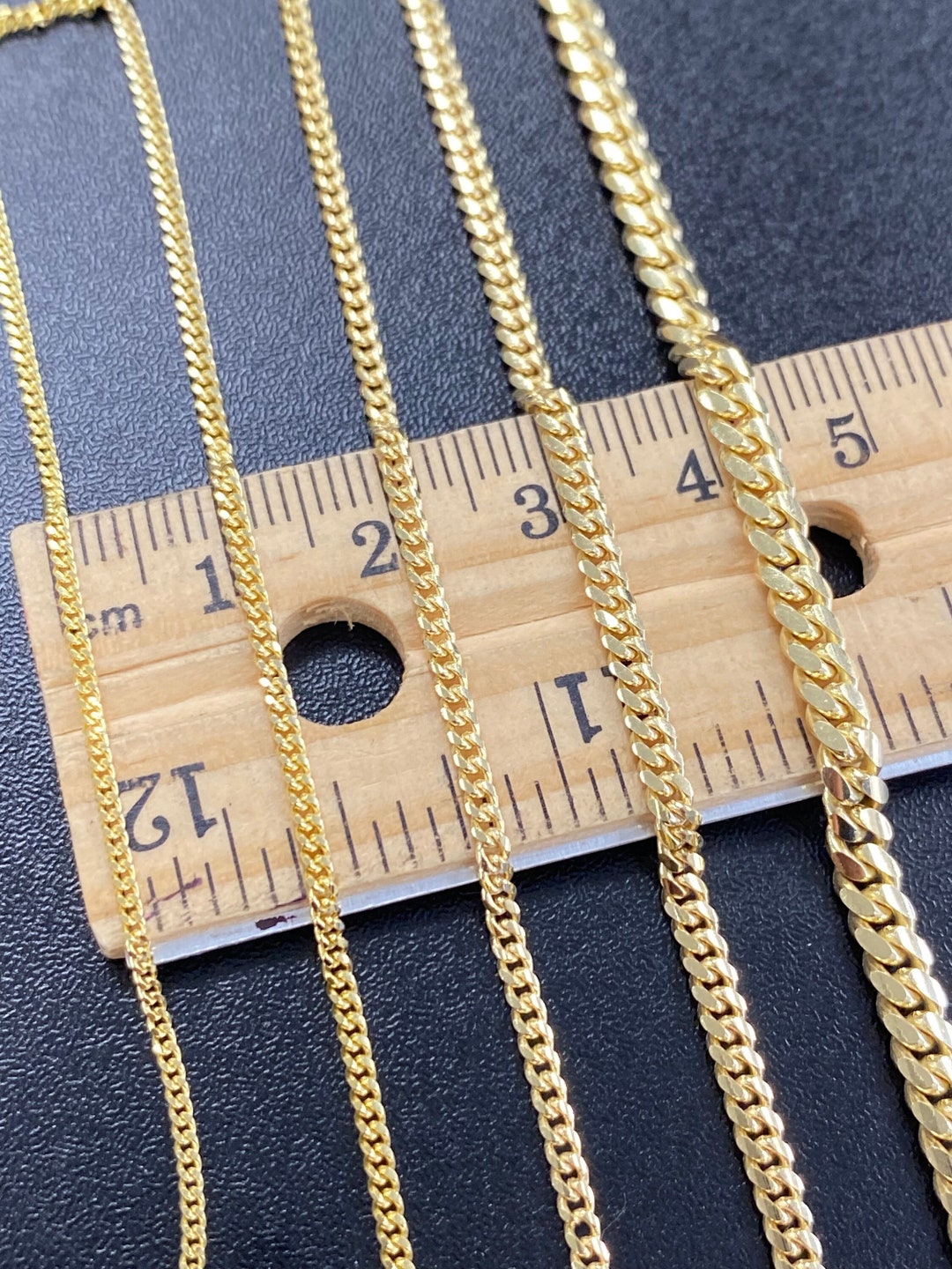 Solid 14K Gold Miami Cuban Chain, Heavy Fully Solid Link, Rounded Tight Miami Cuban Curb Chain ...