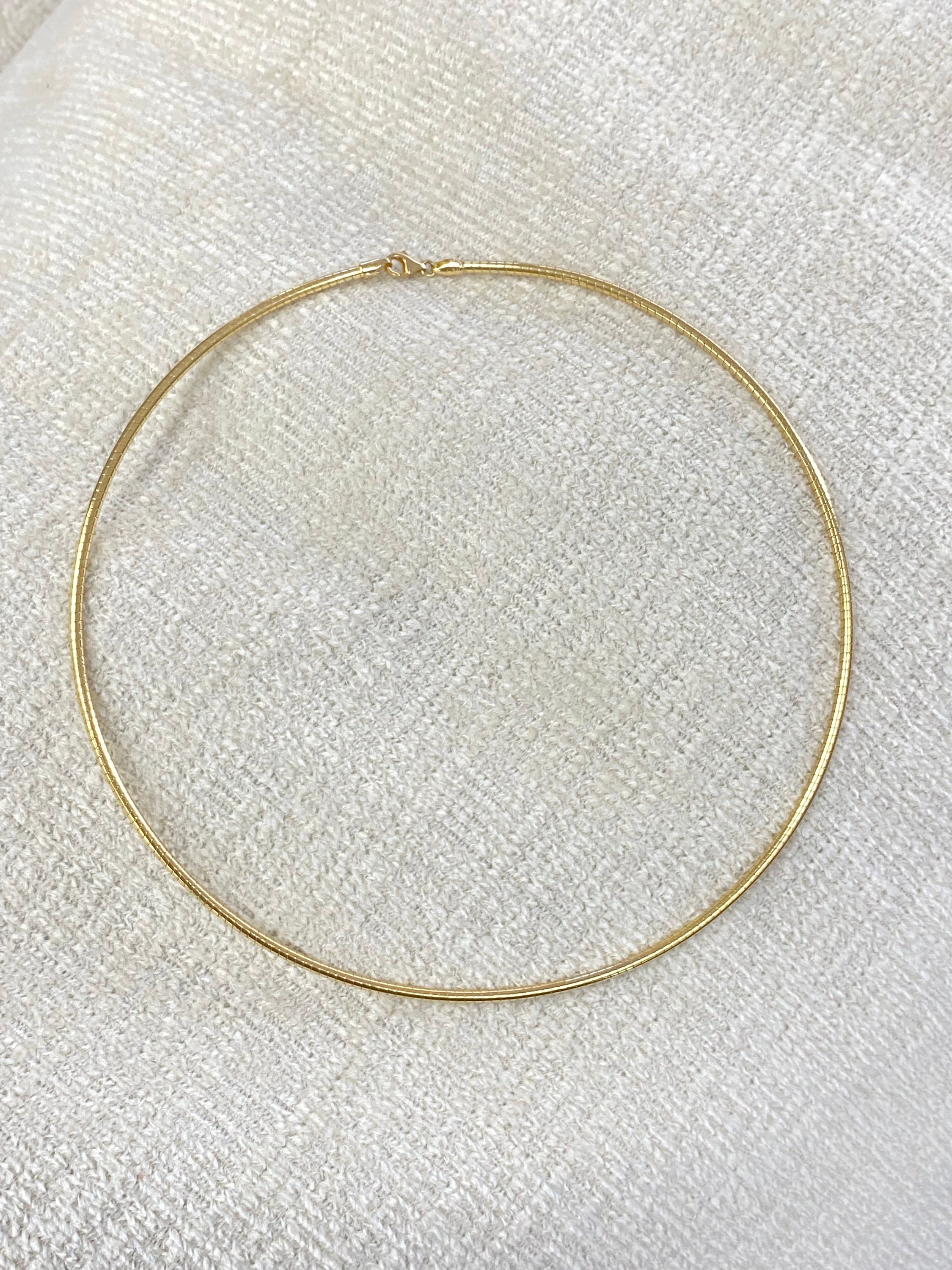 Solid 14K Gold OMEGA Chain Necklace, Solid 14KT ITALY Omega Chain, 1 ...