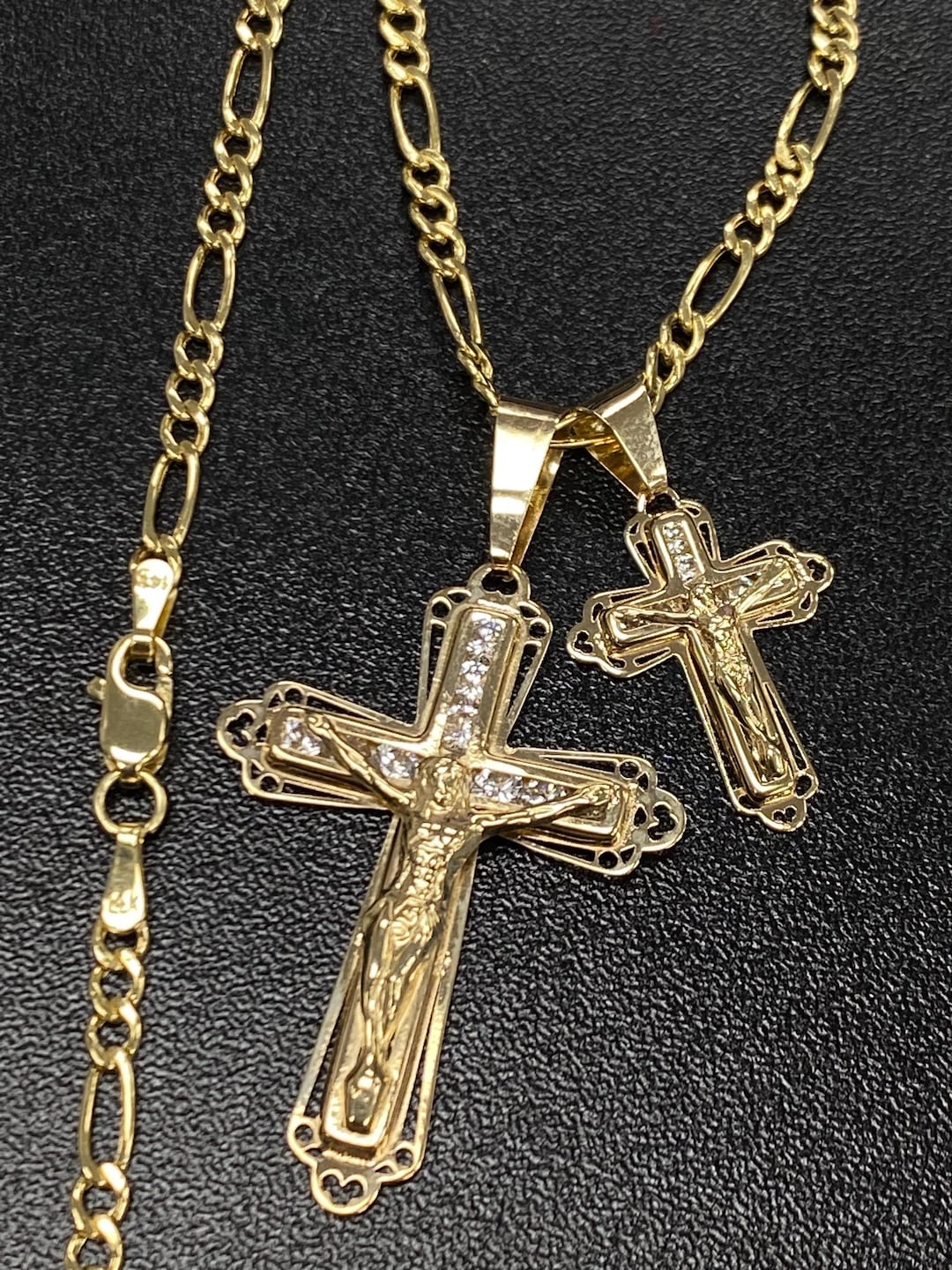 Solid 14K Gold Cross Necklace, Gold Cross Pendant, Real Gold Cross ...