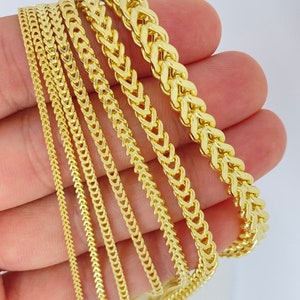 Solid 14K Gold Franco Box Chain 1.5mm 2mm 2.3mm 2.5mm 3mm 4mm 7mm, Mens ...